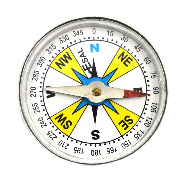 Plotting Compass, Glass Face, Aluminum Casing, 2" Diameter, Dial Marked ...