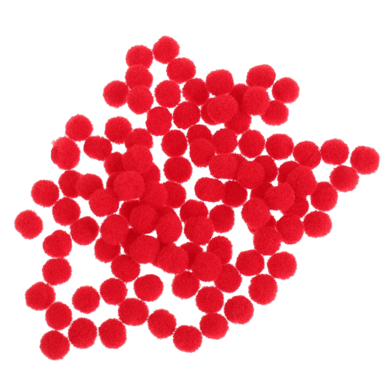 100 pompones rojos pequeños para manualidades, pompones de bricolaje ...