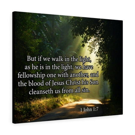 Scripture Walls Walk in The Light 1 John 1:7 Bible Verse Canvas Christian Wall Art Ready to Hang ...