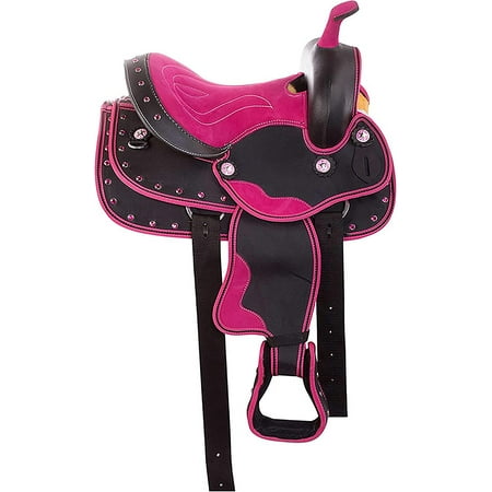 Silverline 12" Pony/Horse Saddle, Synthetic Tooled and Studded Western ...