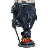 Blue Divine Fire Winged Dragon With Excalibur Sword Wine Goblet Chalice ...