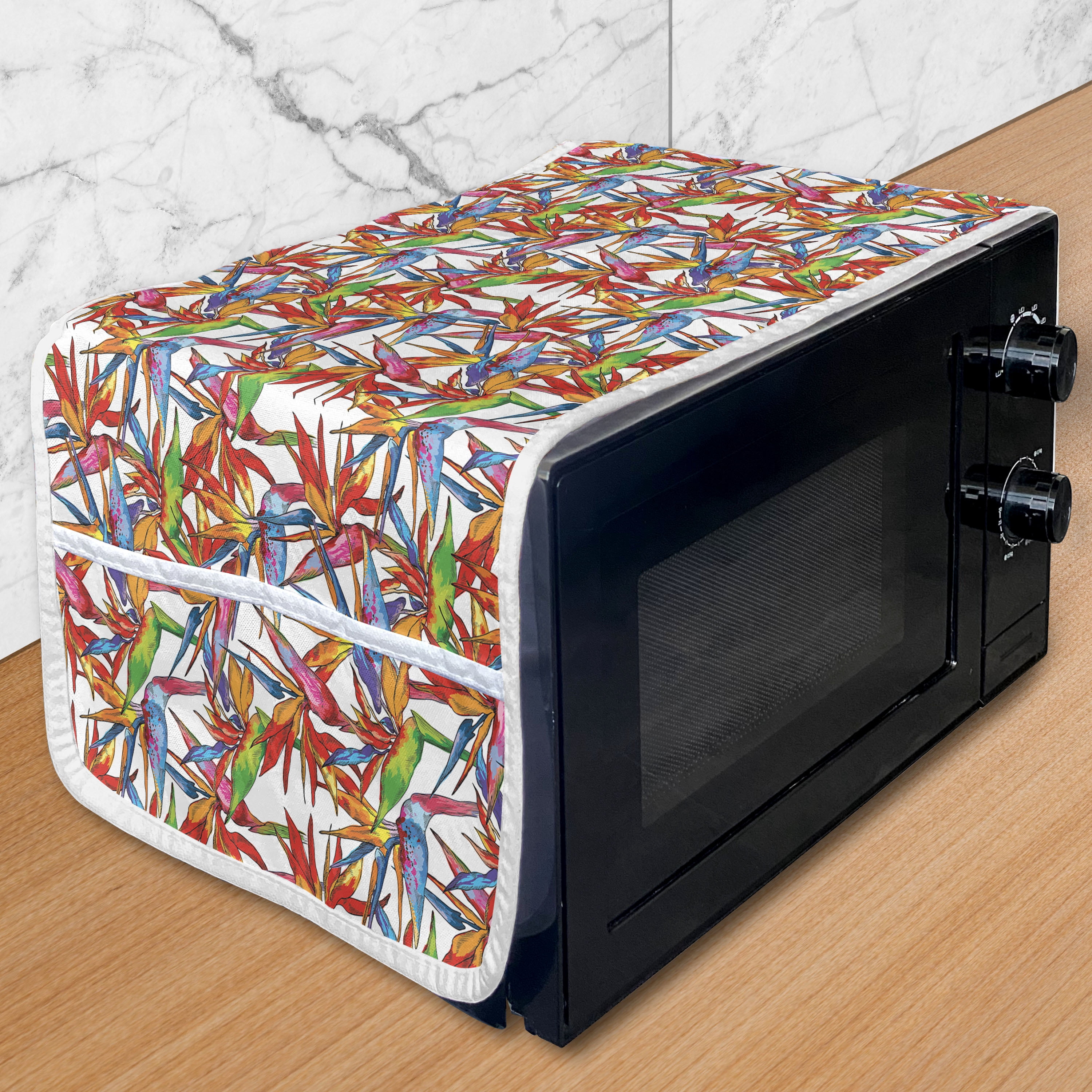 Hawaiian Microwave Oven Cover, Abstract Tropic Botanical Strelitzia ...