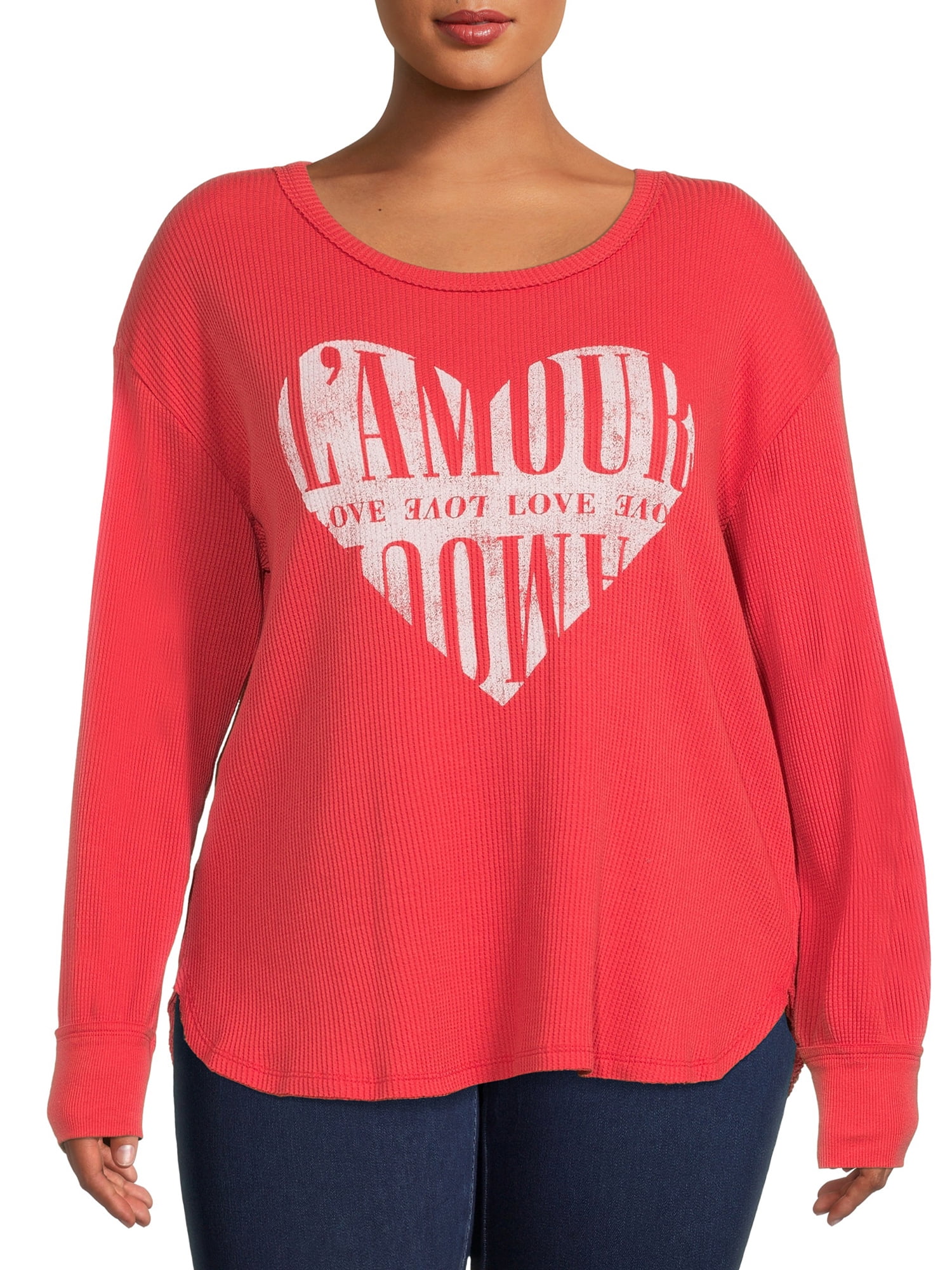 Terra & Sky Women’s Plus Size Long Sleeve Thermal Top - Walmart.com