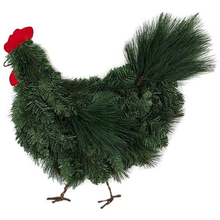 Rooster Chicken Wreath Decor Christmas Decoration 11 Inch Pine ...