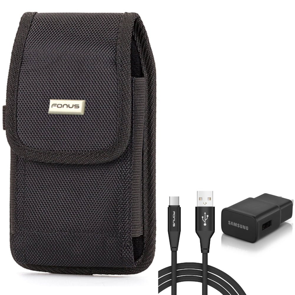 Holster Rugged Case Belt Clip w 6ft USB Cable Type-C Fast Home Charger ...