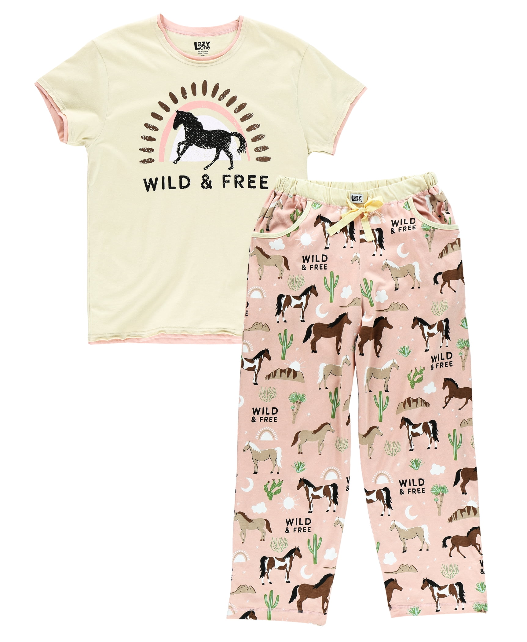 Lazy One Women's Pajama Set, Short Sleeves with Cute Prints, Relaxed ...