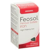 Feosol Original Ferrous Sulfate 120 Ct - Gentle Iron Supplement Tablets ...