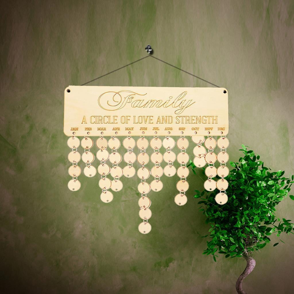 De Cumpleaños Familiar, Tablero De Calendario, Letrero De Madera, Placa ...