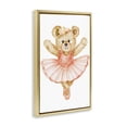 Teddy Bear Ballet Tutu Gold Framed Floater Canvas Wall Art, design by ...
