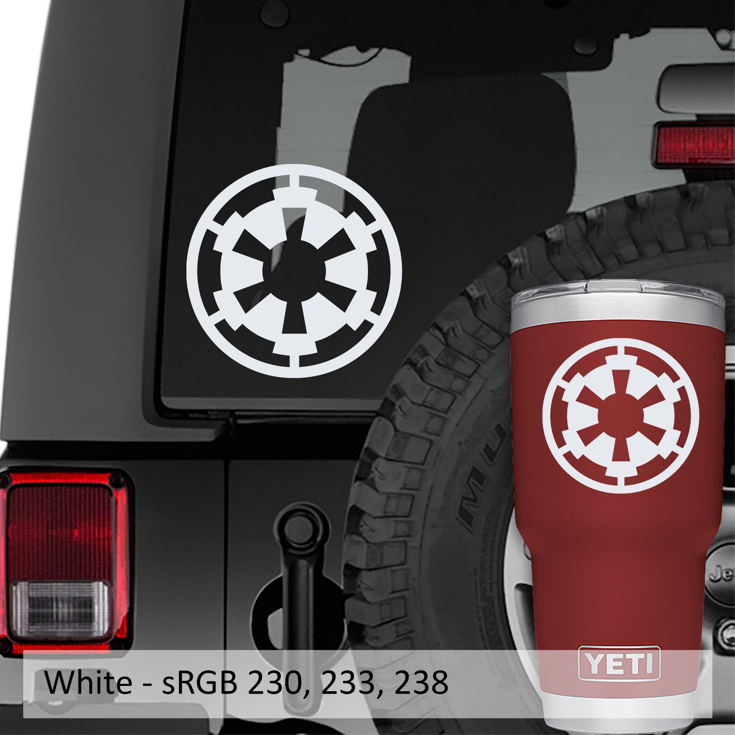Collectible Decals Galactic Empire Imperial Signet Cog Logo Vinyl Decal ...