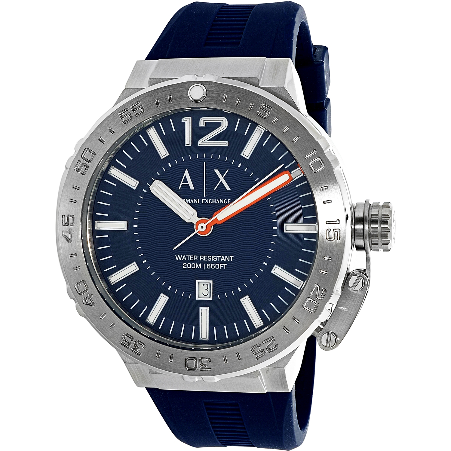 Armani Exchange Men's AX1812 Blue Silicone Analog Quartz Fashion Watch ...