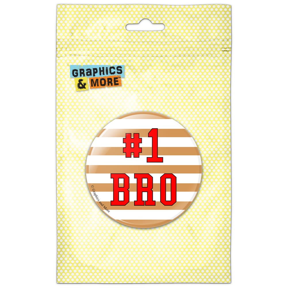 #1 Bro Number One Favorite Brother Sibling Refrigerator Button Magnet ...