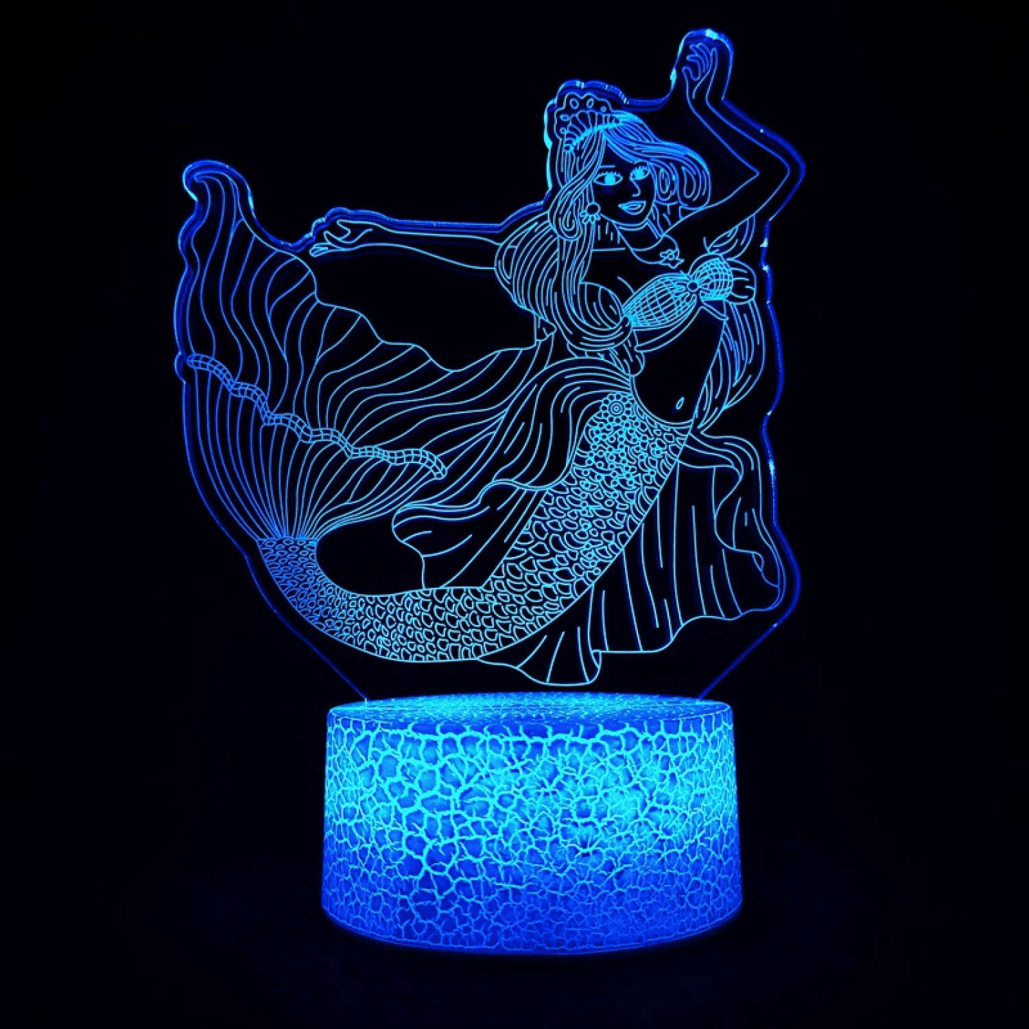 YSITIAN Mermaid 3D Illusion Lamp for Girl Mermaid Lamp Christmas ...