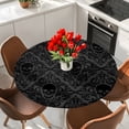 Black Skeleton Round Tablecloth 36-44 Inch Round Fitted Table Cloth ...