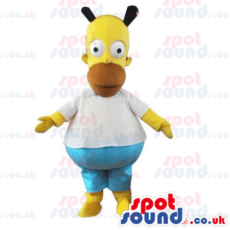 Homer Simpson Popular Yellow Cartoon Character Plush SPOTSOUND Mascot ...
