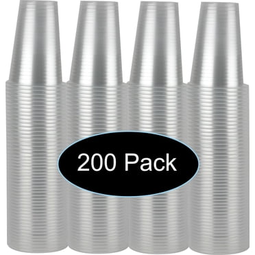 Treamon Disposable Plastic Cups, Clear, with Flat Lids and Straws, 20 ...