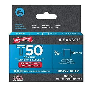Arrow Fastener Co. 506M1 3/8" T50 Monel Staples - Walmart.com
