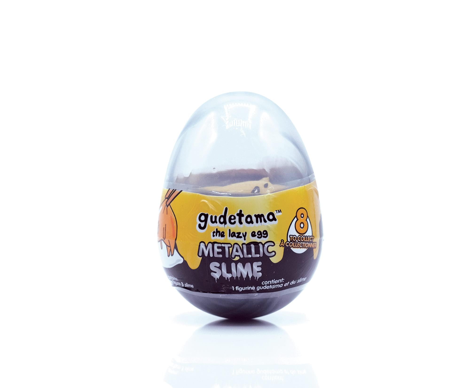 Gudetama The Lazy Egg Metallic Slime & Mini Figure | Grey - Walmart.com
