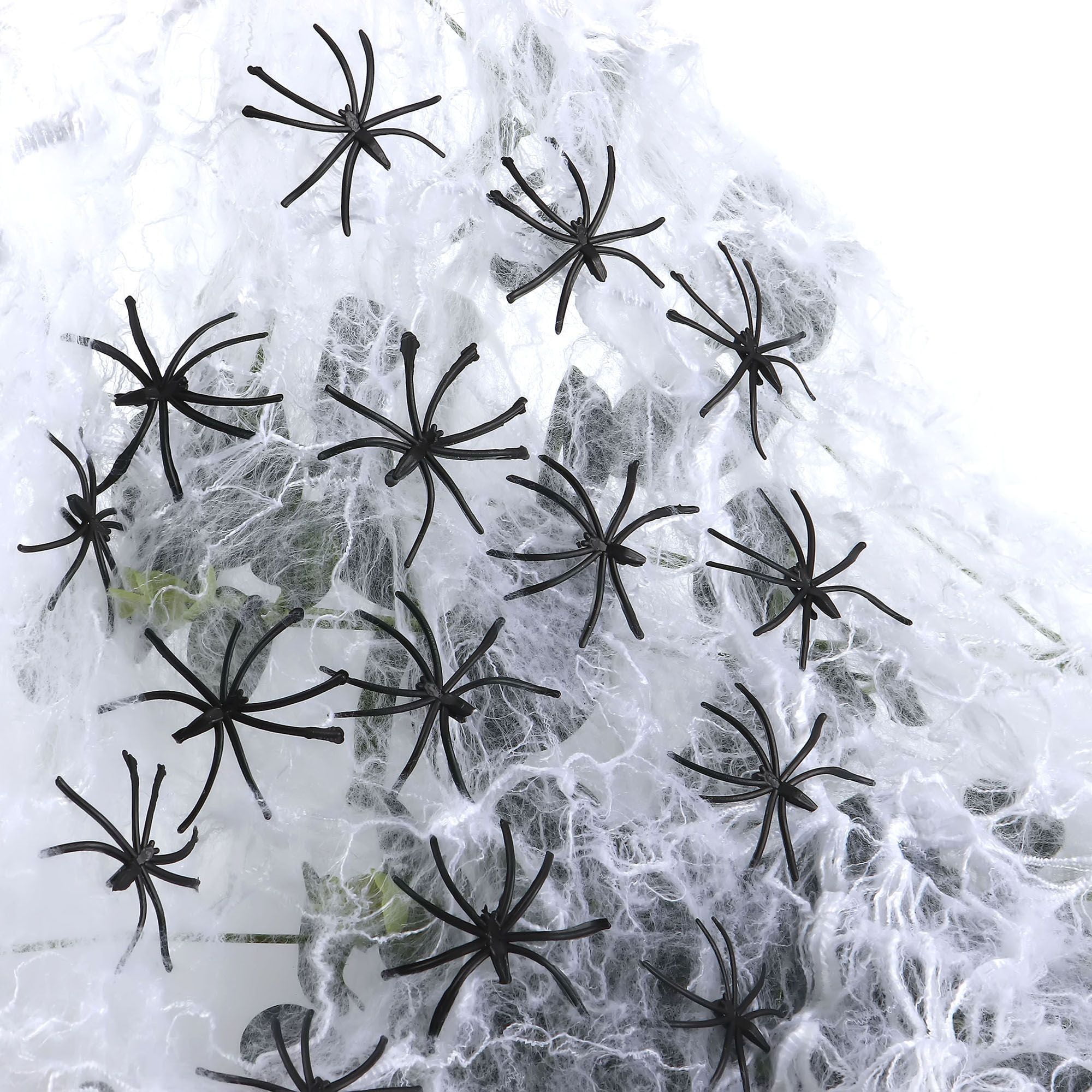 Deago Halloween Spider Webs Decorations with 60 Fake Spiders Super ...