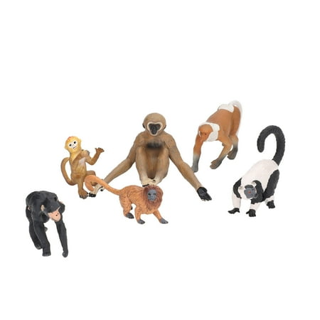 Animals Monkey Toy Set, Safe Plastic Educational 6Pcs Monkey Models ...