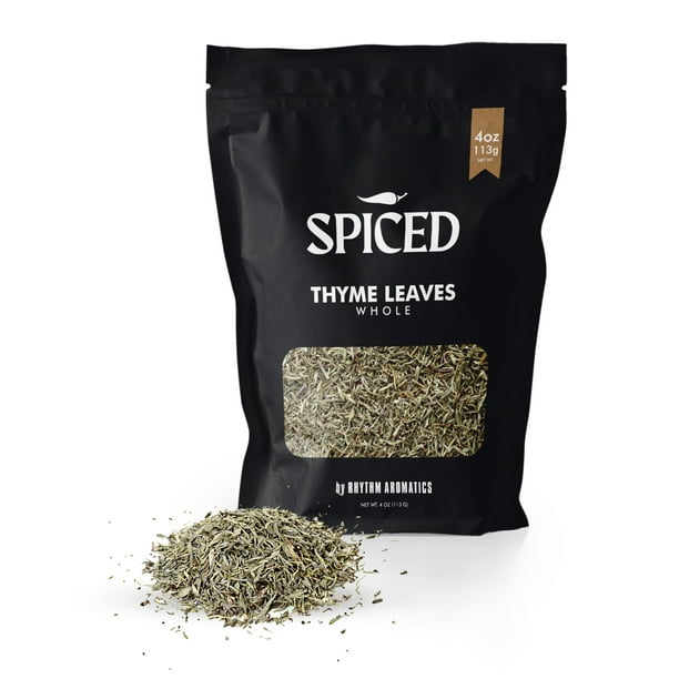 SPICED Thyme Leaves, 4 Oz of Whole Thyme Leaves in Closable Bag for ...