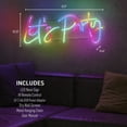 Xtreme Lit 23.4" x 10.25" 'Let's Party' Multi-color Color Flow LED Neon ...