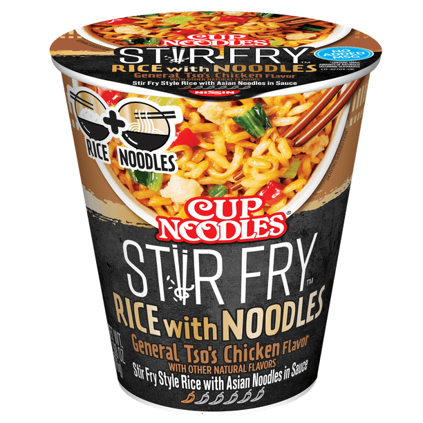 Nissin Cup Noodles Stir Fry Rice with Noodles General Tso's Chicken ...