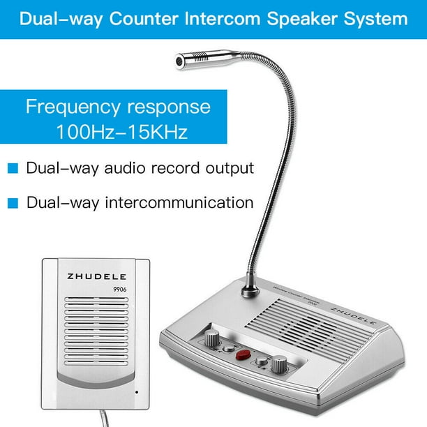 ZDL-9906 DualWay Window Glass Counter Intercom Interphone Speaker ...
