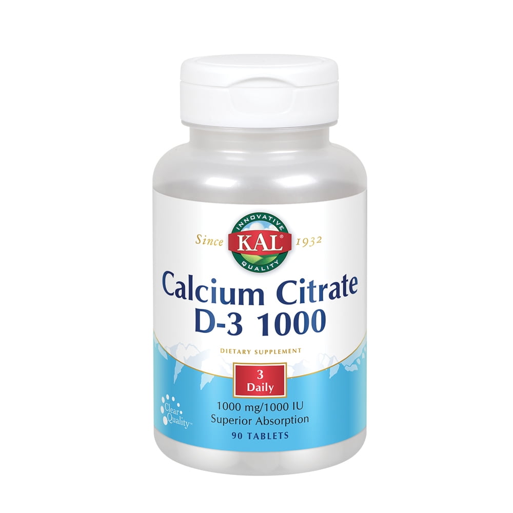 KAL Calcium Citrate D-3 1000 | Healthy Teeth & Bone Support | High ...