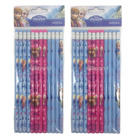 Disney Frozen Elsa and Anna Pink and Blue Pencils and Erasers | Walmart ...