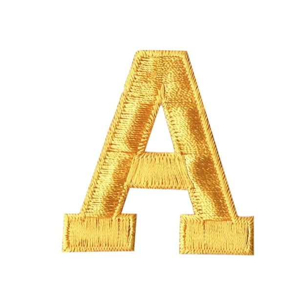Alphabet Letter - A - Color Yellow - 2" Block Style - Iron On ...