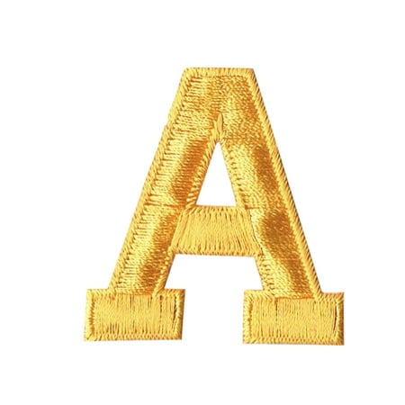 Alphabet Letter - A - Color Yellow - 2" Block Style - Iron On ...