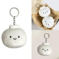 ANXPTIME Creative Steamed Bun Plush Keychain Smiling Face Happy Food ...