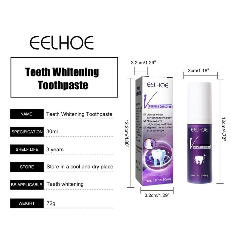 Purple Toothpaste For Teeth Whitening, Color Corrector, 40% OFF