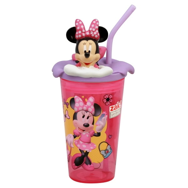 Mickey Mouse & Friends Minnie Mouse 15oz Plastic Cup With Lid And Straw ...