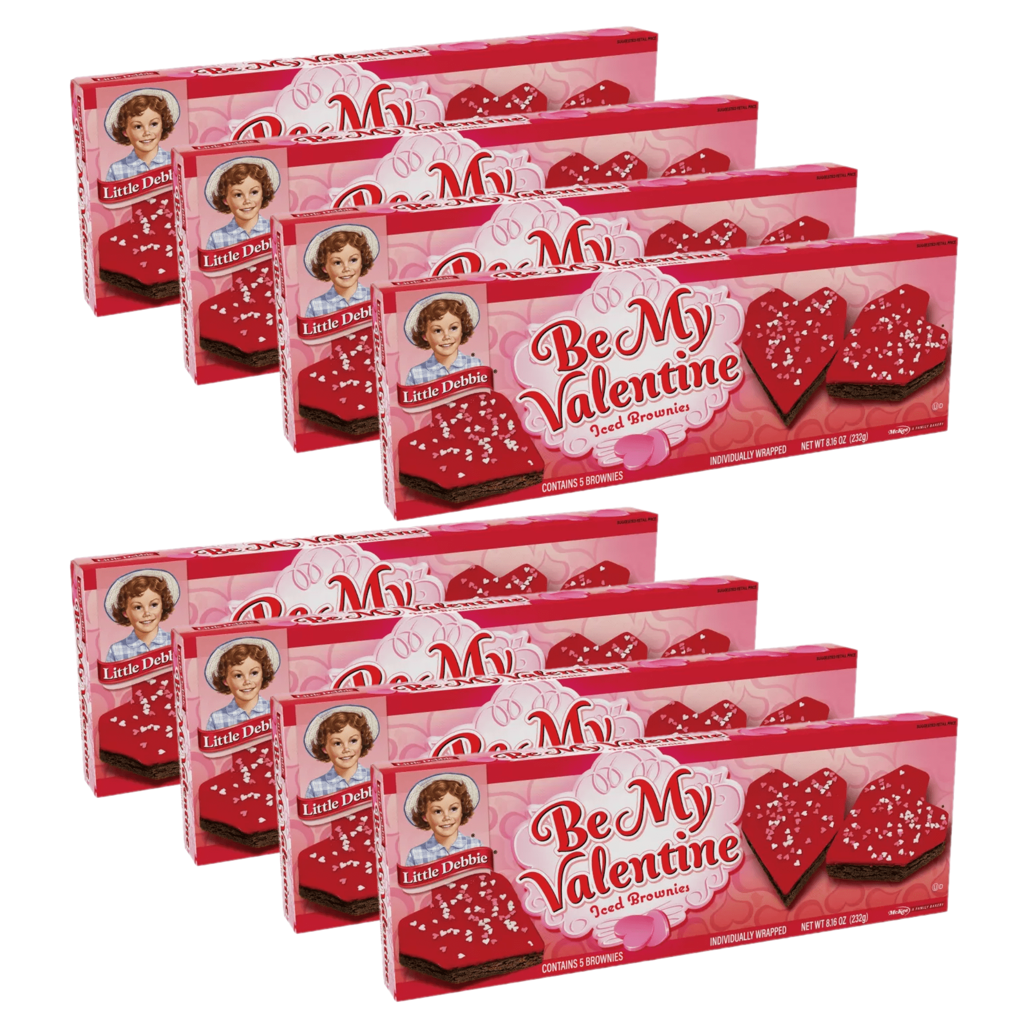Little Debbie Be My Valentine Iced Chocolate Brownies, 8 Boxes, 40 ...