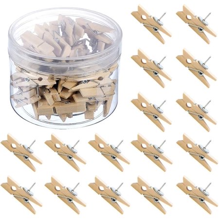 PERTTYUNG Clipping Clips Wooden Pegs with Pinsa 50 Pieces Wood Clips ...