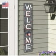 My Word! Welcome Gray with Patriotic Star 8 In. x 46.5 In. Porch Board ...