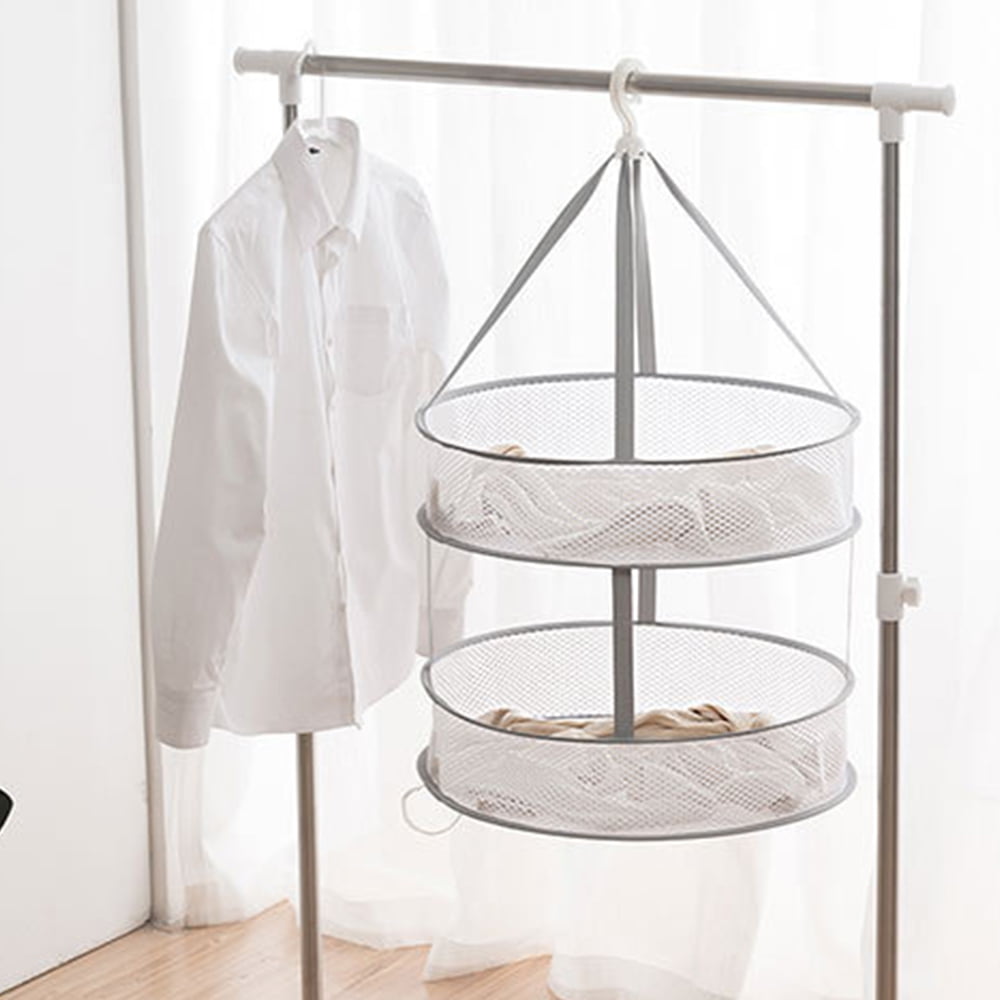 Large Size Sweater Hanging Dryer, 2 Tier Folding Drying Rack, Lay Flat ...
