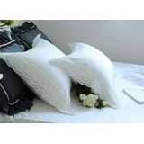White Lace Pillow Shams King Size Pillowcases Cotton French Country ...