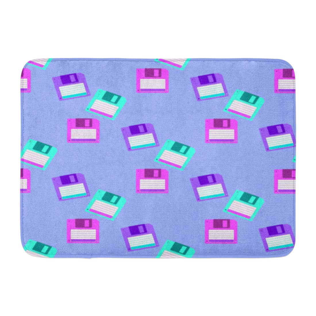 GODPOK 1980S Bright Geometric Colorful Floppy Disk on Blue Style 80'S ...