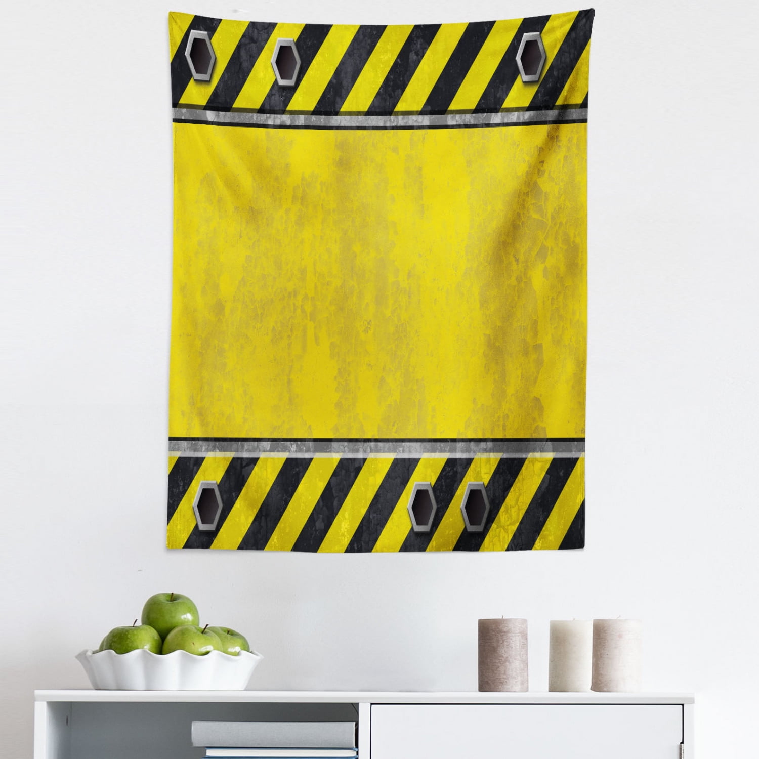 Construction Tapestry, Under Construction Design Rusty Grunge Working ...