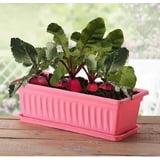 Triani 17 inch Rectangular Plastic Thicken Planters with Trays - Window ...