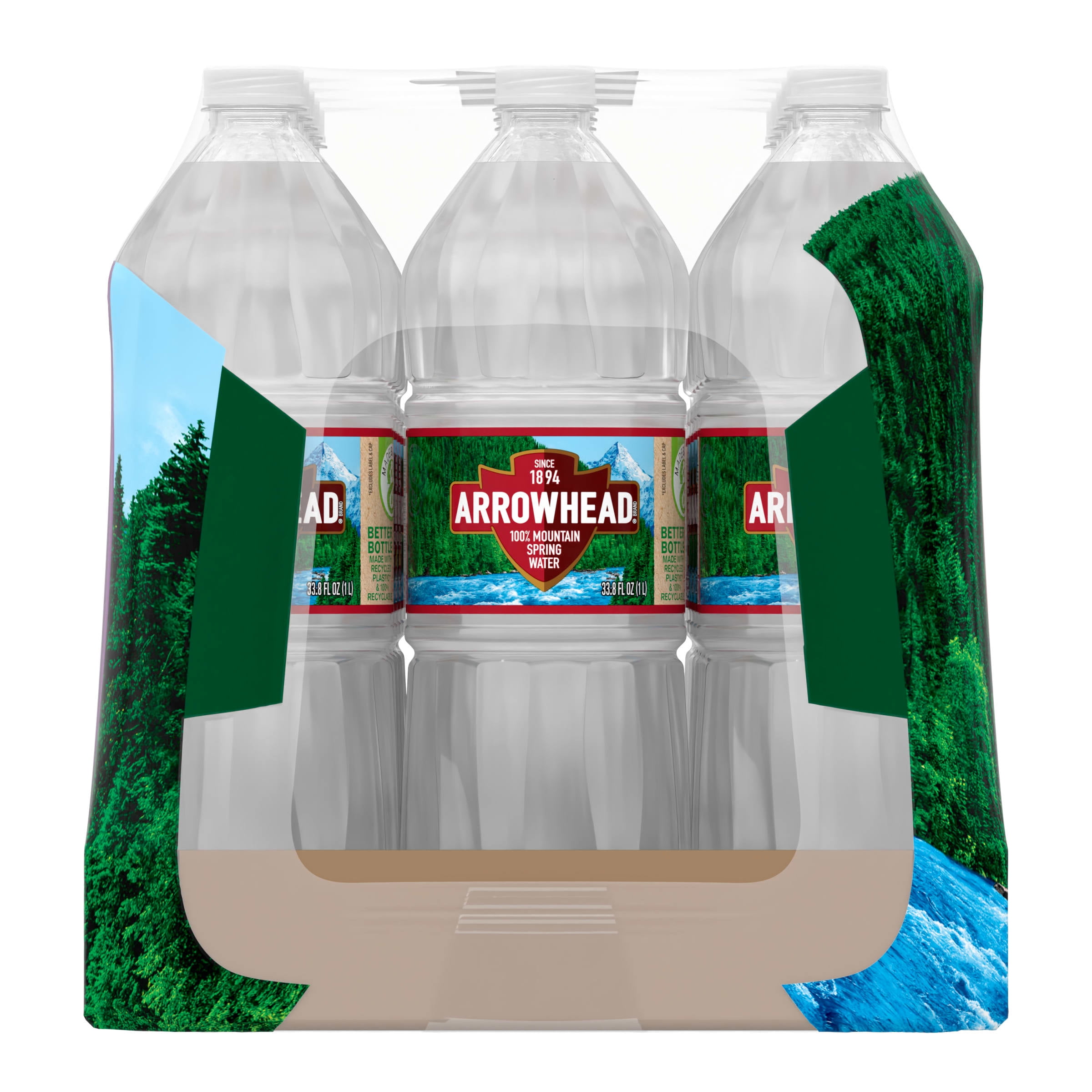 ARROWHEAD Brand 100% Mountain Spring Water, 33.8-ounce plastic bottles ...