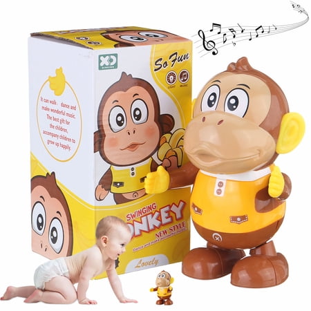 Cute Electric Dancing Monkey LED Light Music Sound Toy Fun Dancing ...