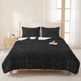 Black Linen Vintage Bottom 3 Pieces Quilt Set,1 Quilt with 2 Shams ...