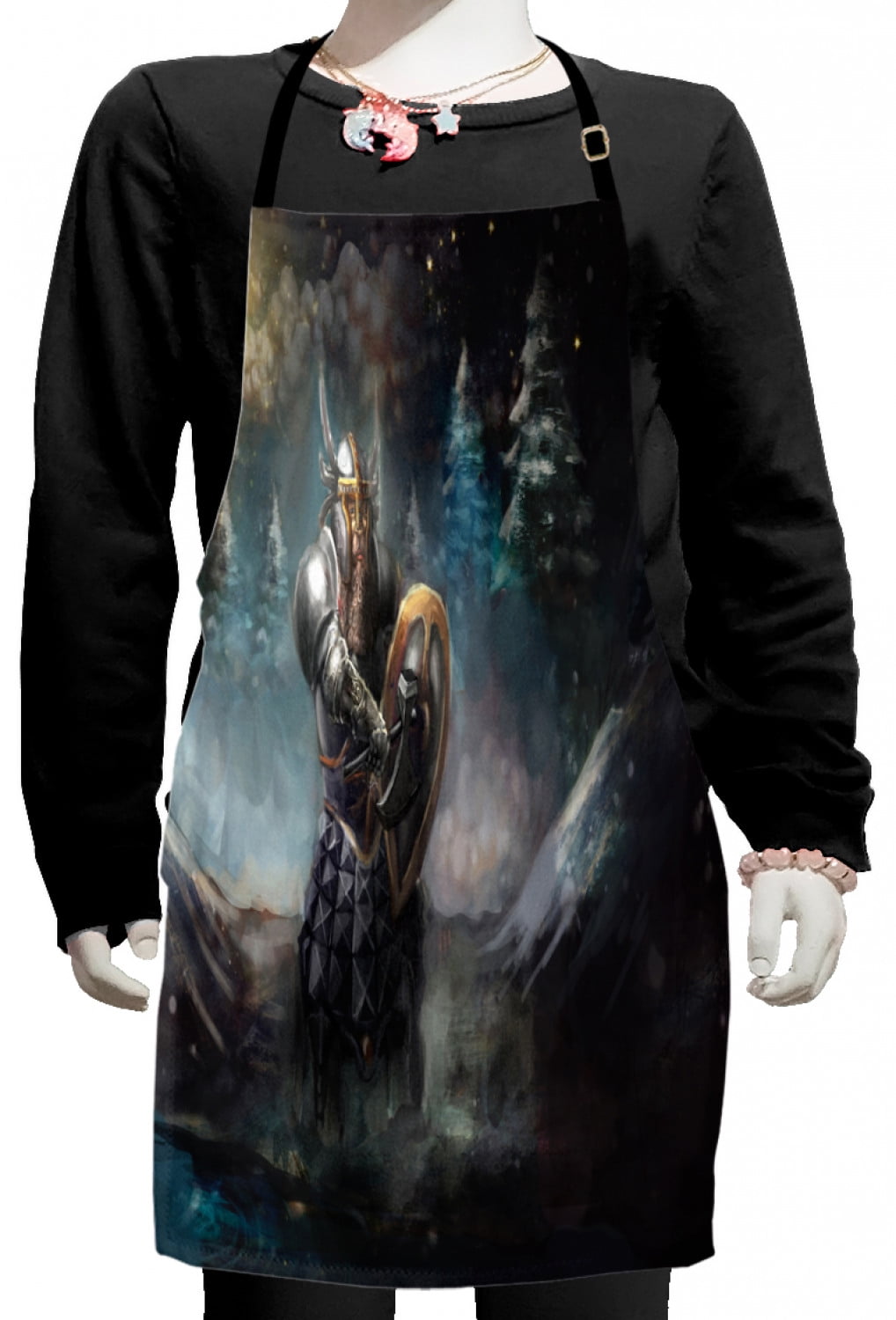 Fantasy Kids Apron, Illustration of Medival Dwarf Knight in Gothic ...