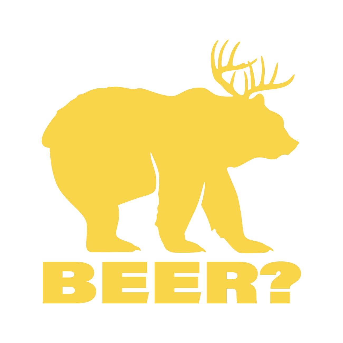 Beer Bear + Deer = Sticker Decal Die Cut - Self Adhesive Vinyl ...