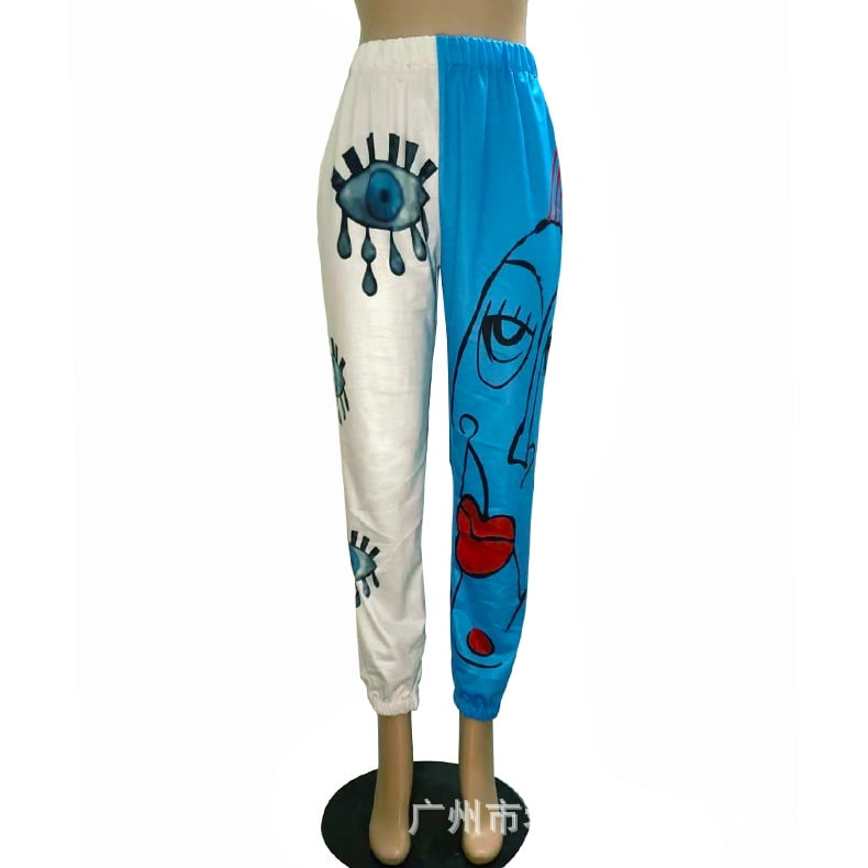 Qiylii Women's Boho Hippie Harem Pants High Smocked Waist Printed ...