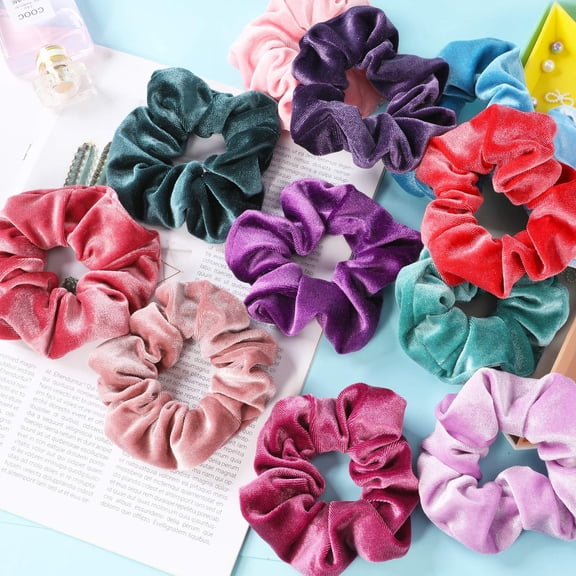 Claire's Hair Scrunchie with Confetti Pom Soft, Cute No Damage ...